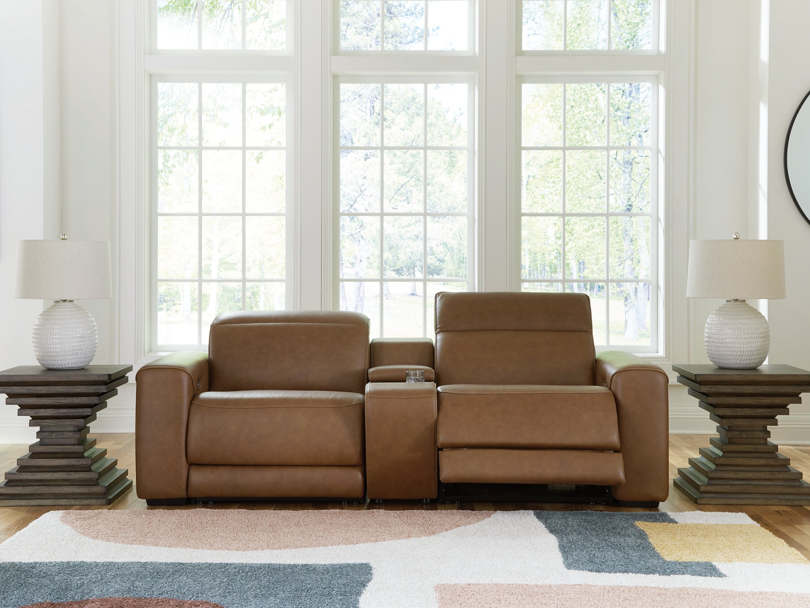 Magic Man 2-Piece Power Reclining Sectional Loveseat with Console ...